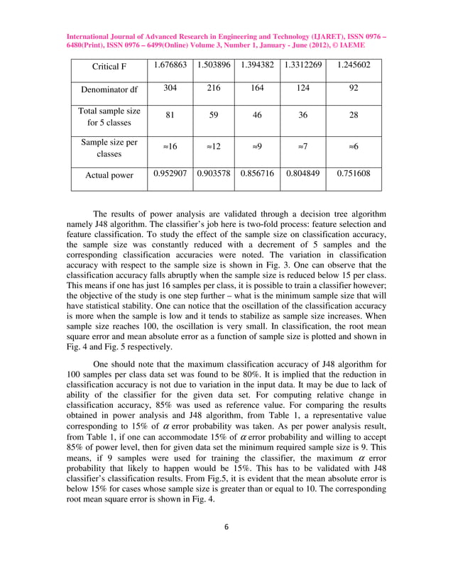 Sample Size Determination For Classification Of Eeg Signals Using Power