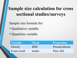 Sample Size determine in health research | PPTX