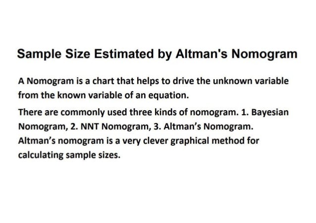 Sample size estimated by Altman's Nomogram and Lehr's formula by S ...