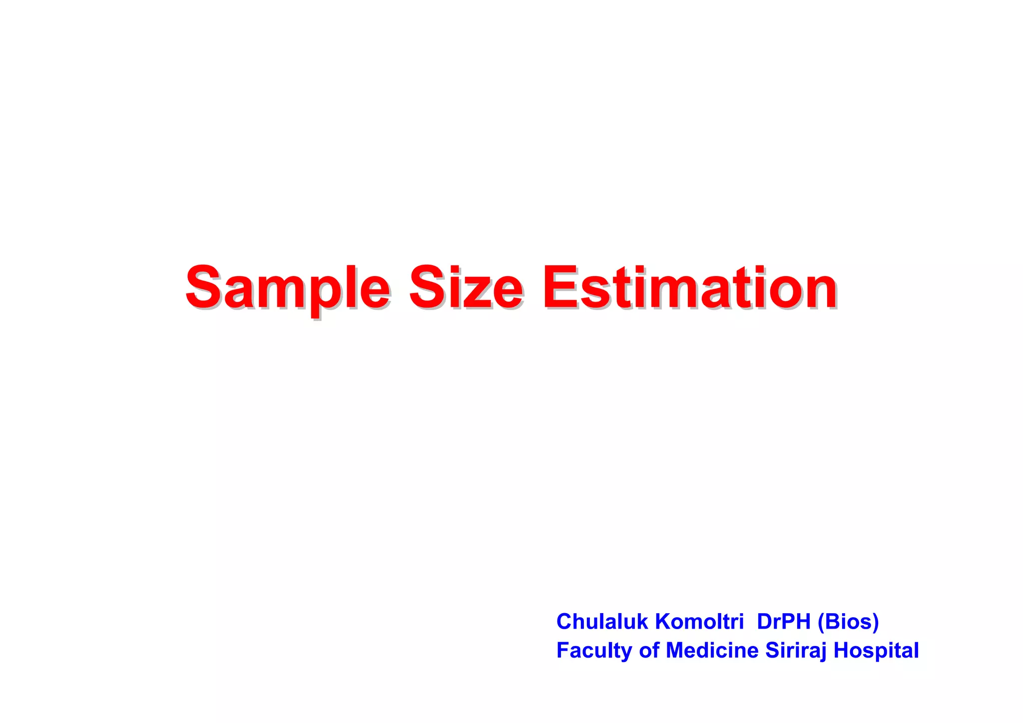 Sample size estimation | PDF