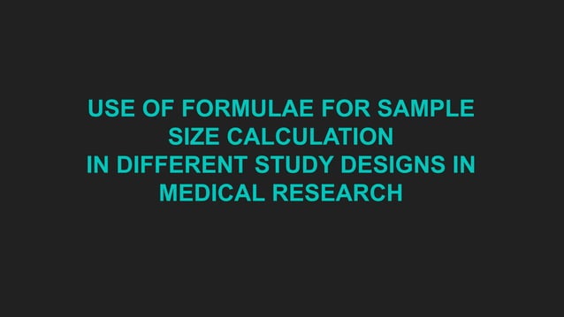 Sample size estimation | PPTX