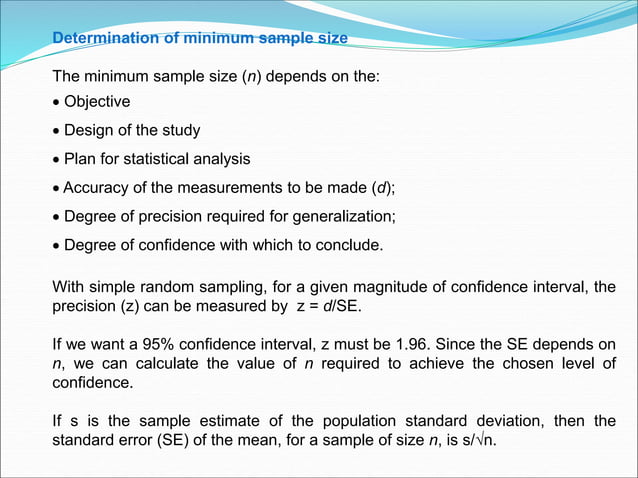 Sample size estimation | PPT