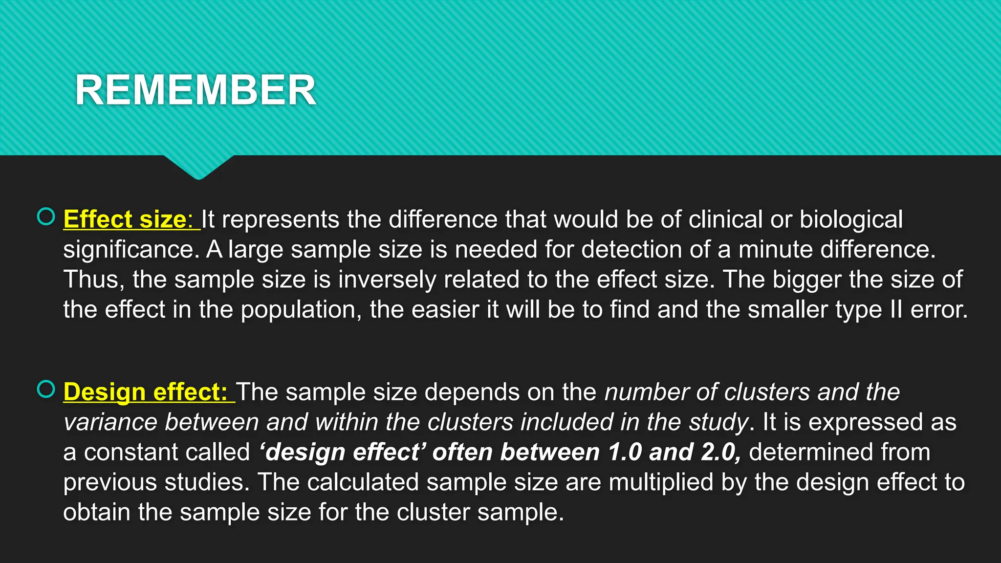 Sample size estimation in health research | PPTX