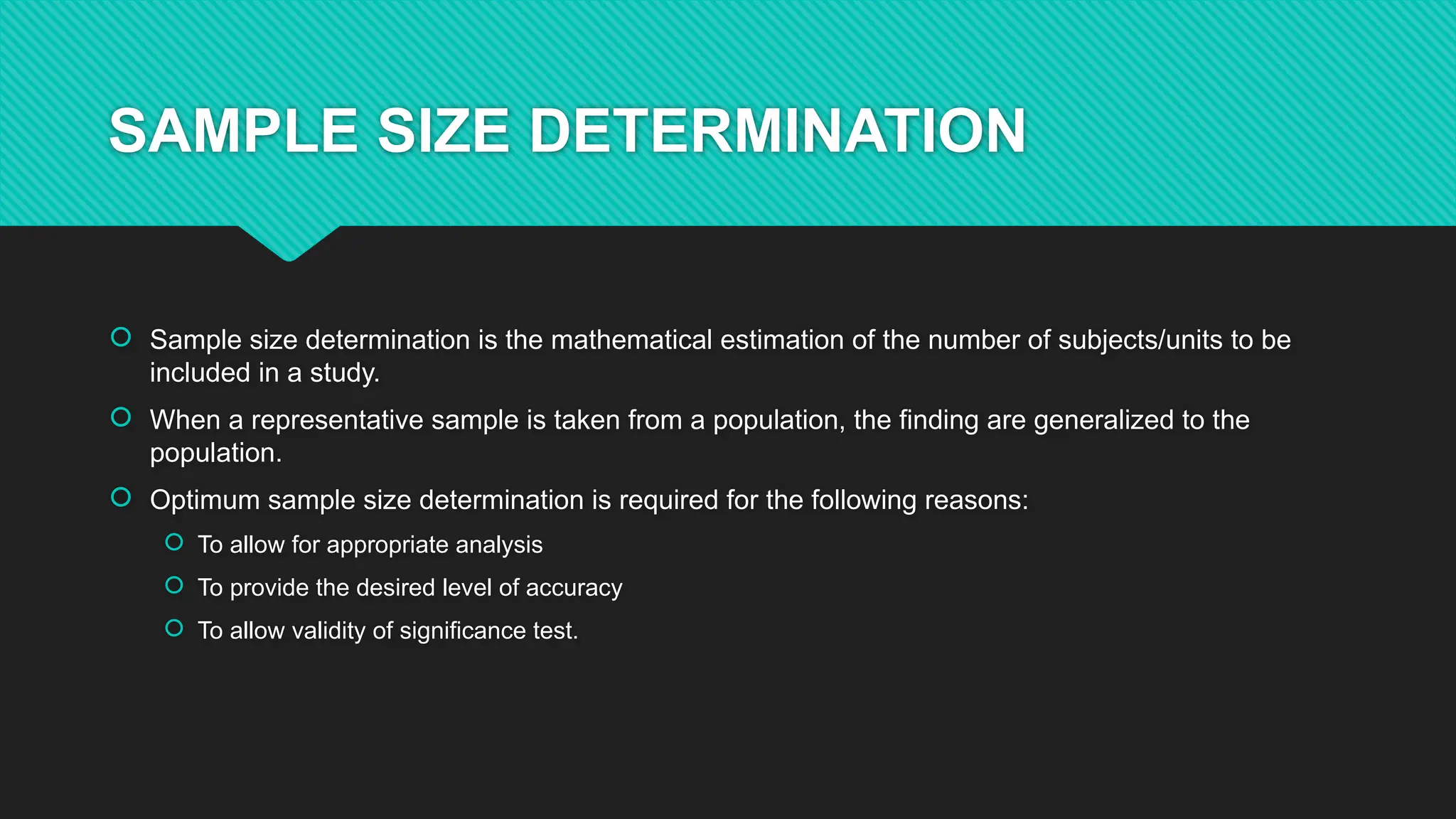 Sample size estimation in health research | PPTX