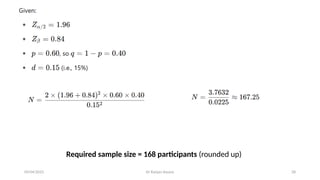 “Sample Size Estimation in Research: Concepts, Formulas, and ...
