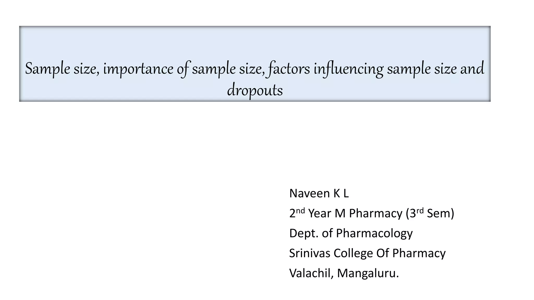 PPT on Sample Size, Importance of Sample Size, | PPTX