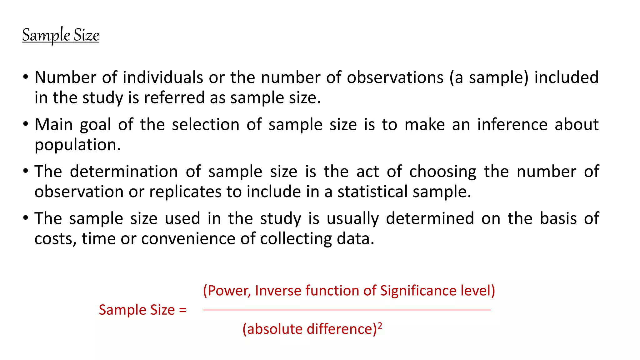 PPT on Sample Size, Importance of Sample Size, | PPTX