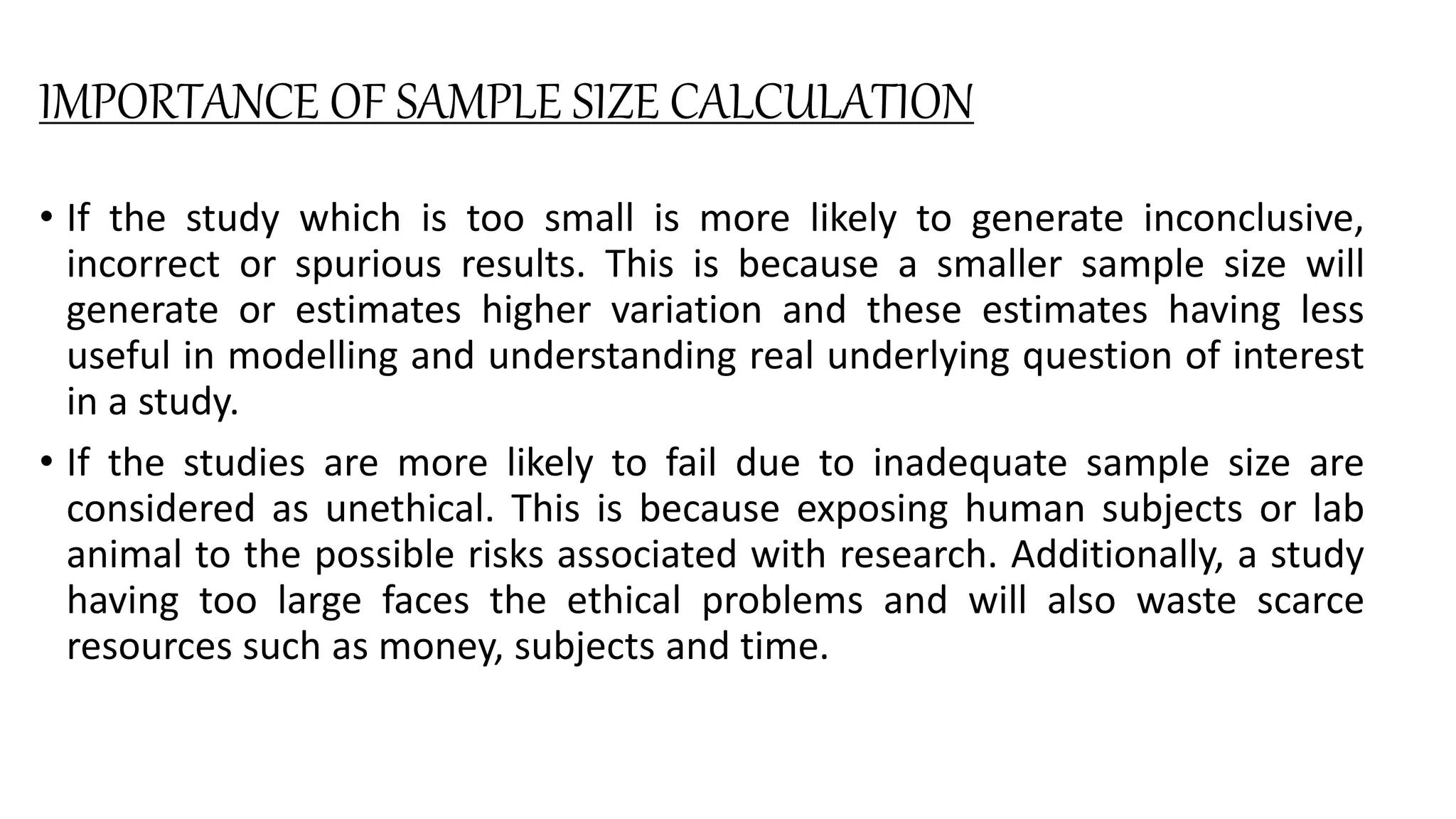 PPT on Sample Size, Importance of Sample Size, | PPTX