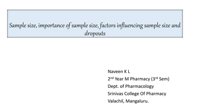 PPT on Sample Size, Importance of Sample Size, | PPTX