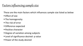 PPT on Sample Size, Importance of Sample Size, | PPTX