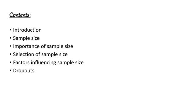 PPT on Sample Size, Importance of Sample Size, | PPTX
