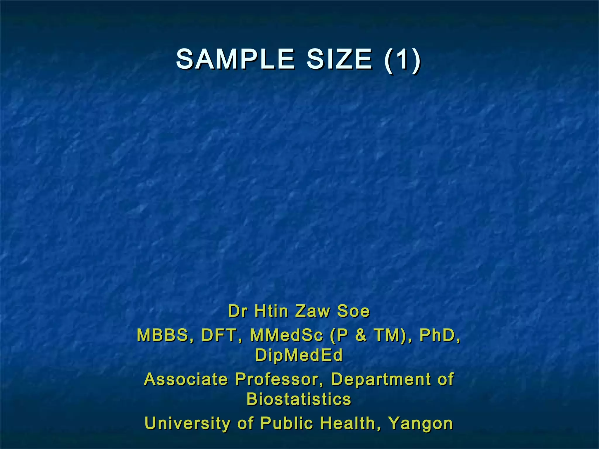 Sample size in general | PPT