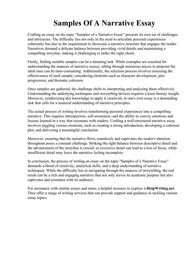 Samples Of A Narrative Essay. 4 Easy Ways to Write a Personal Narrative ...