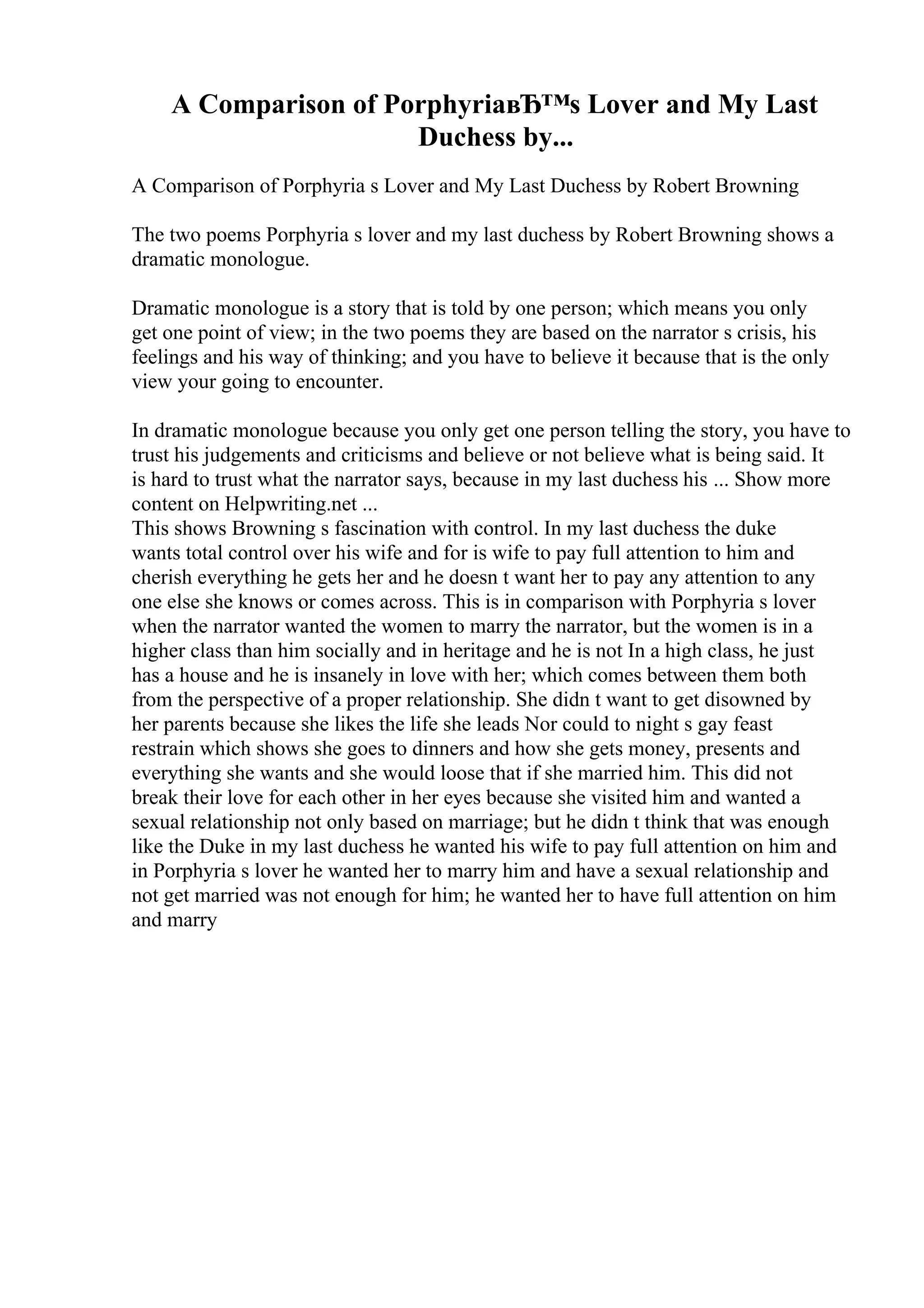 Samples Of Comparison And Contrast Essays | PDF