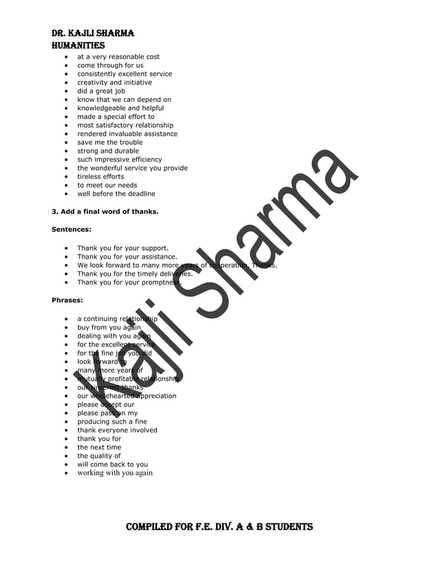 Samples of courtesy sem 2 | PDF