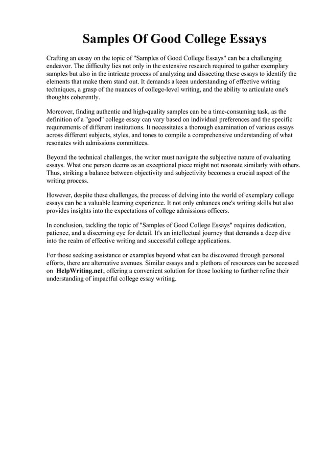Samples Of Good College Essays.pdf