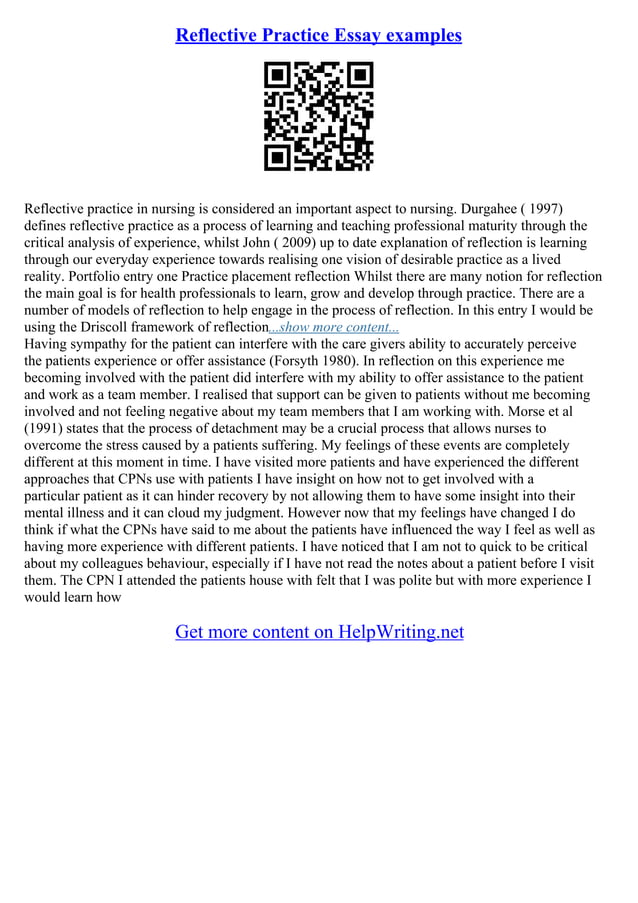 Samples Of Reflective Essay | PDF