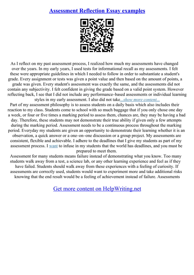 Samples Of Reflective Essay | PDF