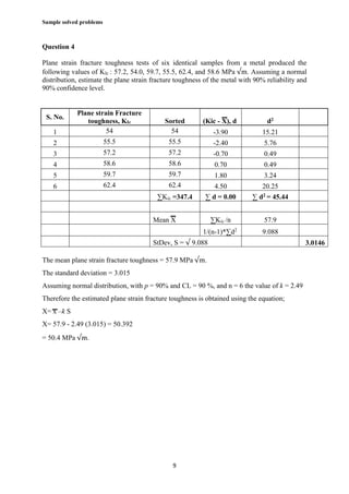 Sample solved questions in fatigue | PDF