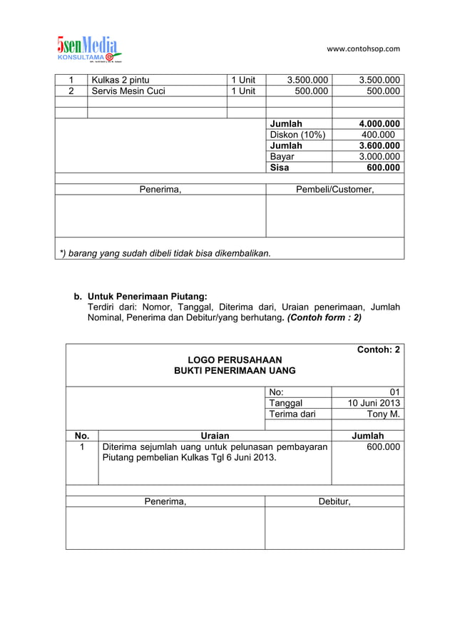 CONTOH SOP ACCOUNTING | PDF