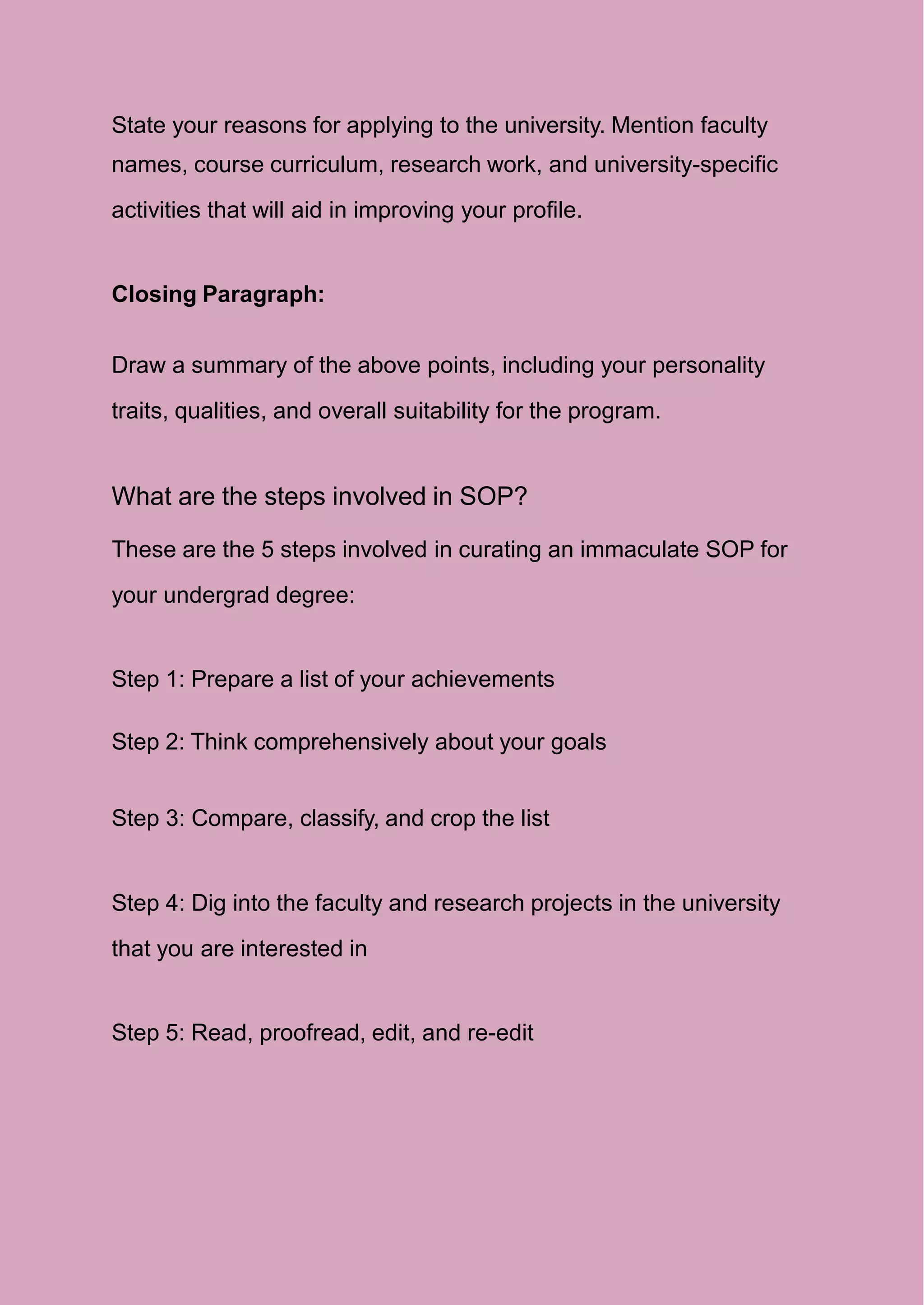 Sample SOP For Undergraduate Students Admission And How To Write It.pptx