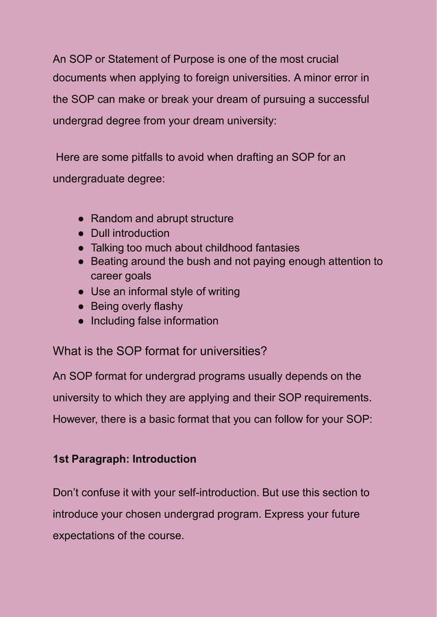 Sample SOP For Undergraduate Students Admission And How To Write It.pptx