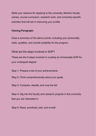 Sample SOP For Undergraduate Students Admission And How To Write It.pptx