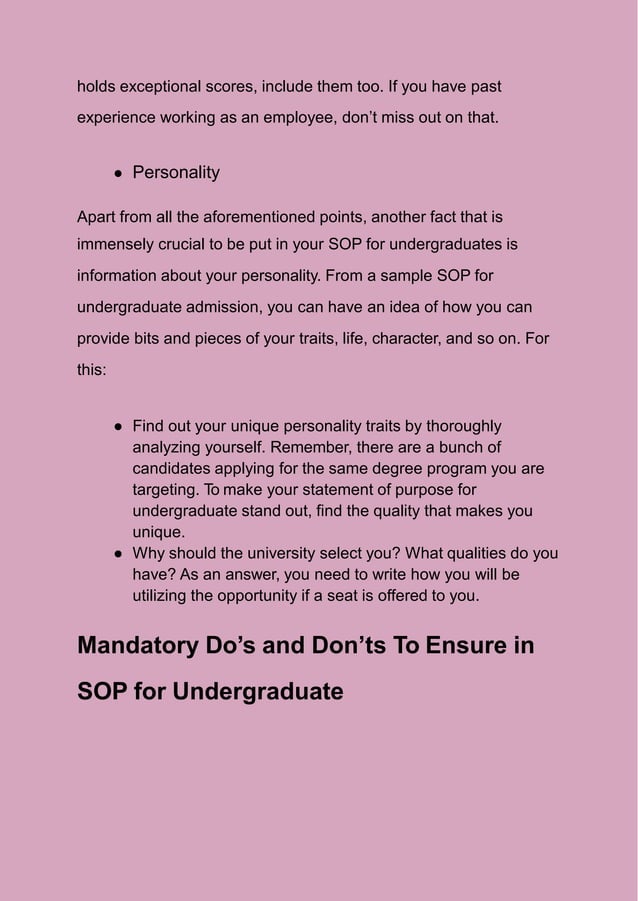 Sample SOP For Undergraduate Students Admission And How To Write It.pptx
