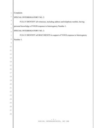 Sample special interrogatories for California | DOC