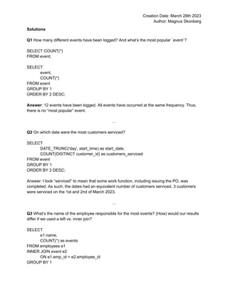 SAMPLE SQL SCREENING | PDF