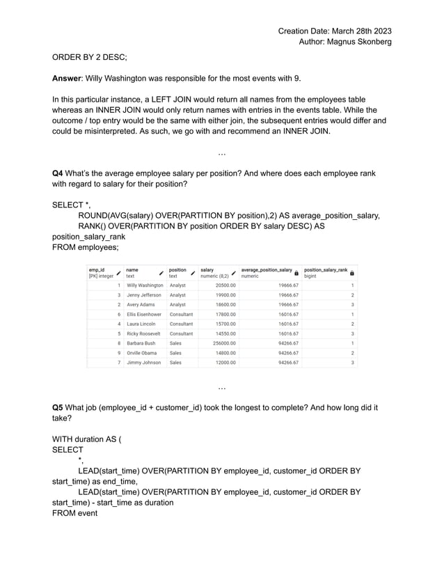 SAMPLE SQL SCREENING | PDF | Databases | Computer Software and Applications