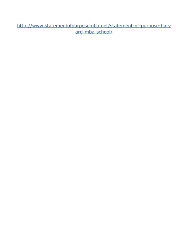 Sample Statement of Purpose Harvard | PDF
