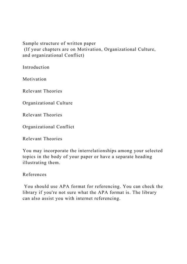 Sample structure of written paper (If your chapters are on Mot.docx