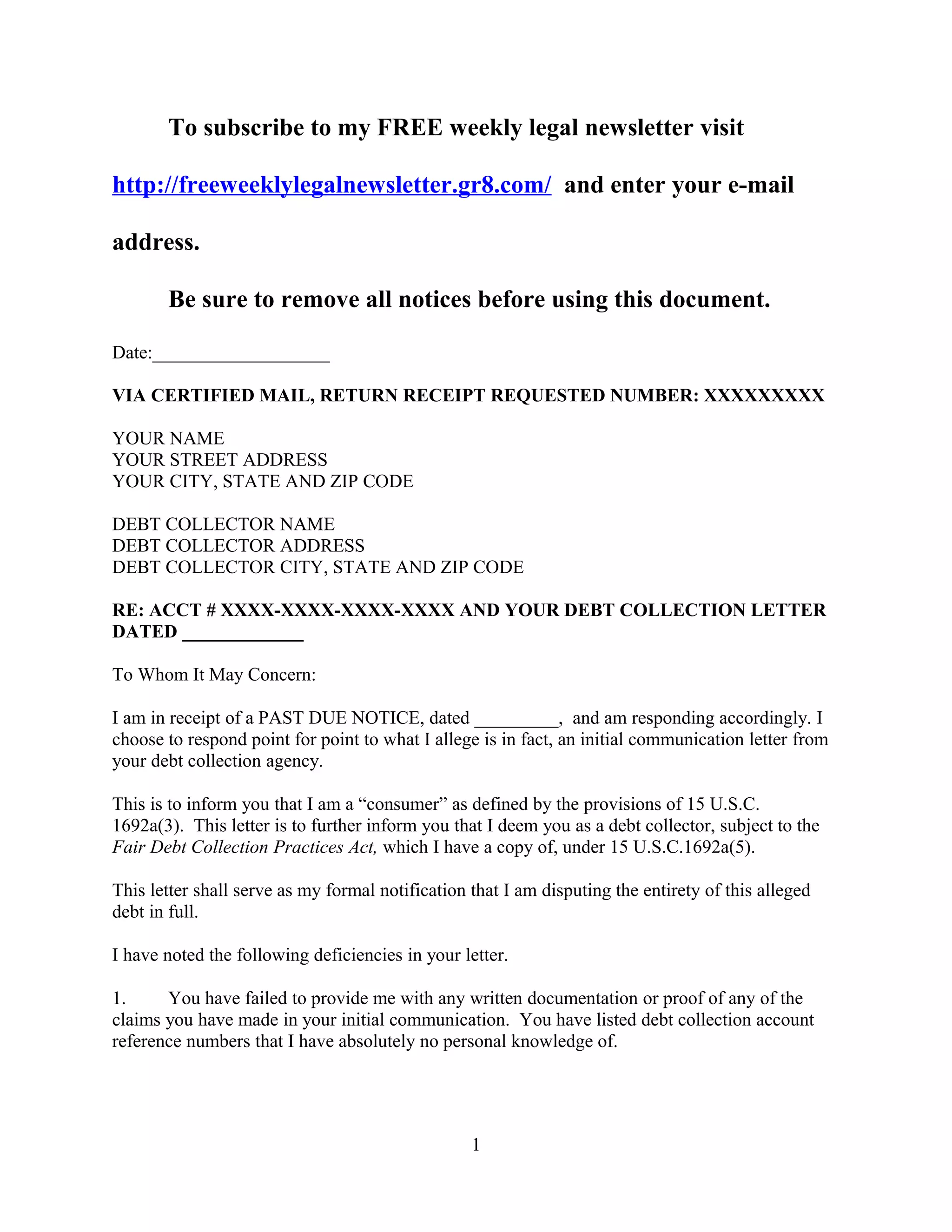 Sample student loan debt validation letter | DOC