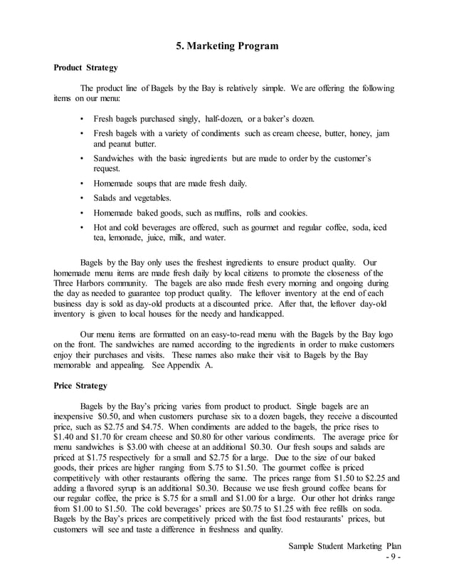 Sample student marketing_plan_-_bagels_b | DOCX