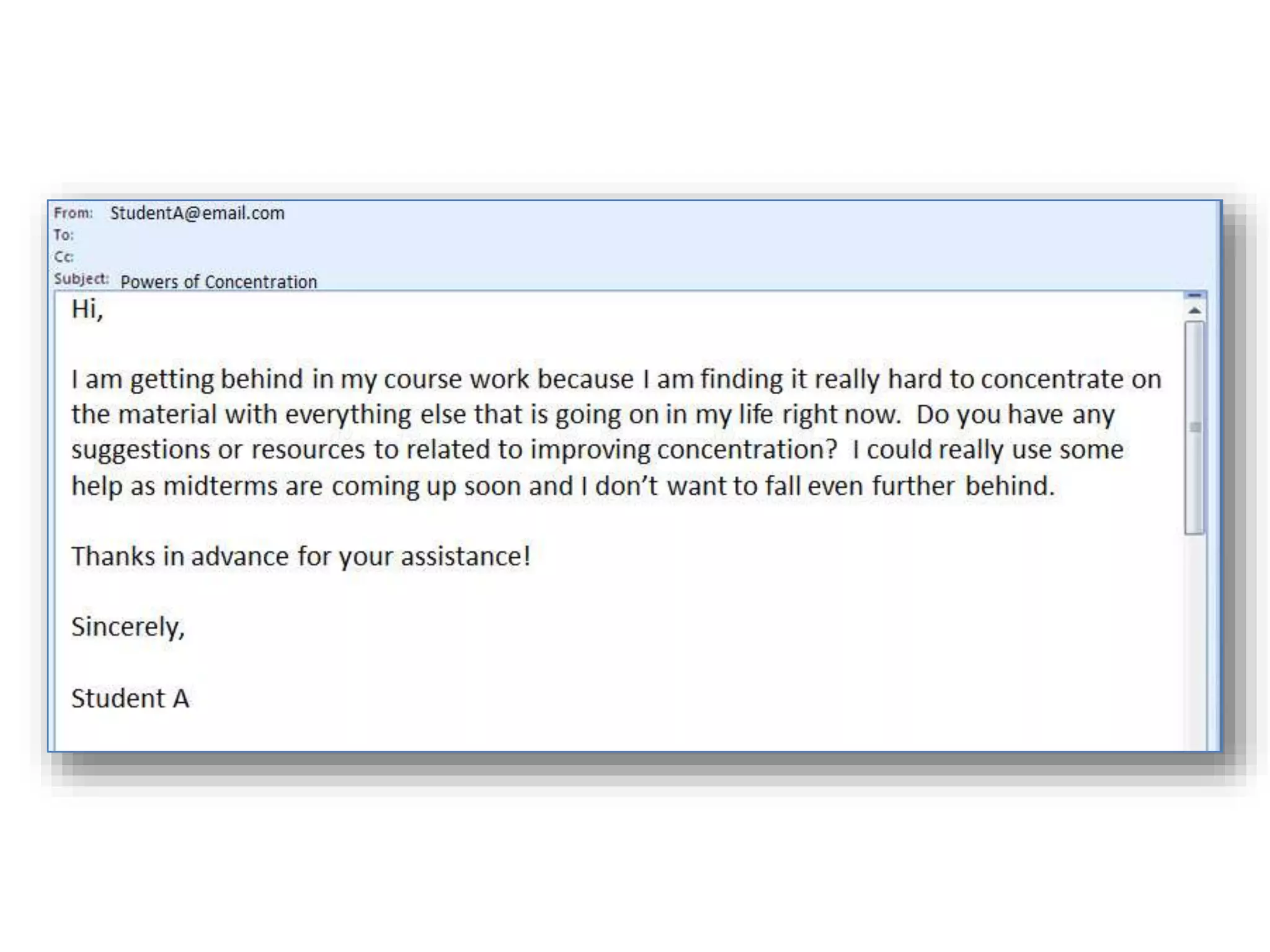 Sample student support emails | PPTX