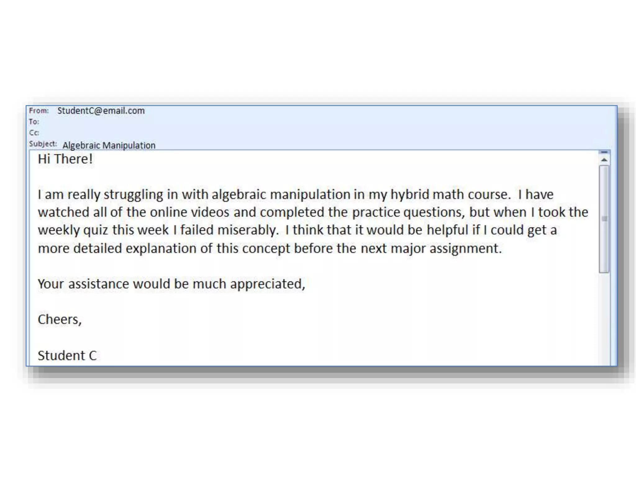 Sample student support emails | PPTX