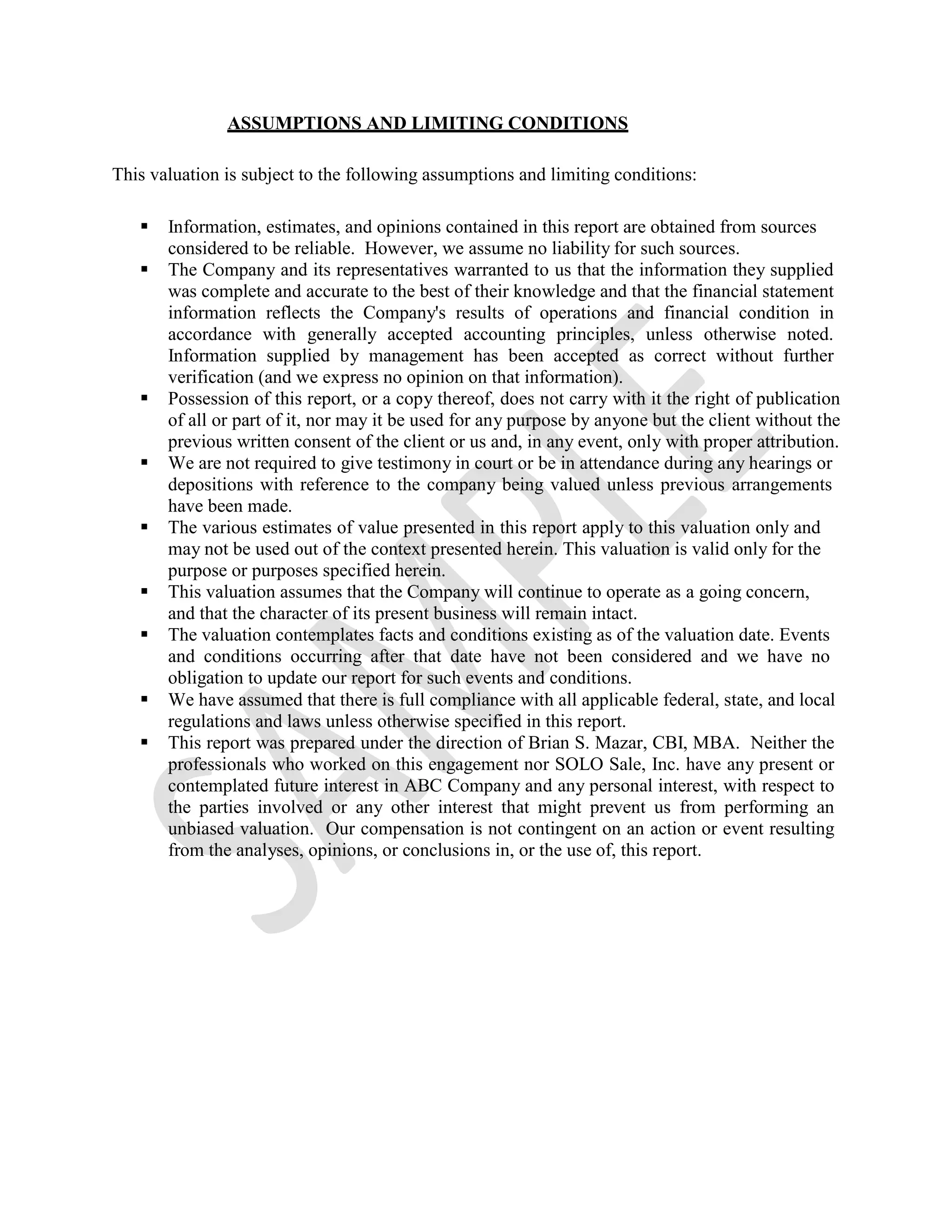 Valuation Report Sample | PDF