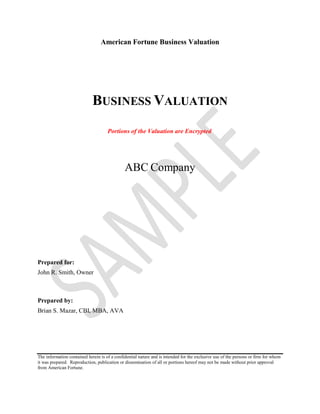 Valuation Report Sample | PDF