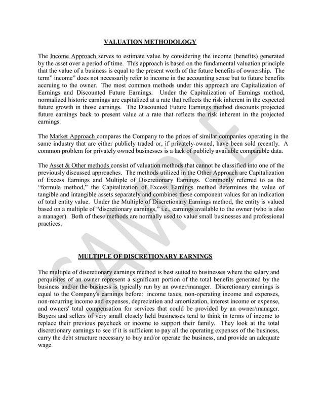 Valuation Report Sample | PDF