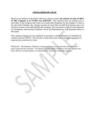 Valuation Report Sample | PDF