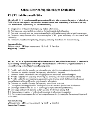 Sample superintendent evaluation template | PDF