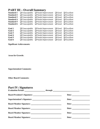Sample superintendent evaluation template | PDF