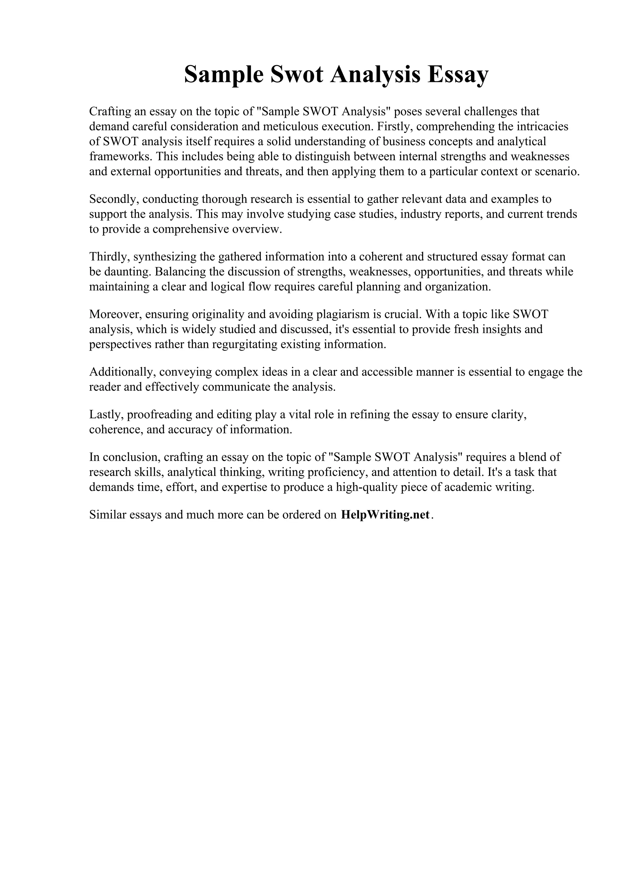 Sample Swot Analysis Essay.pdf