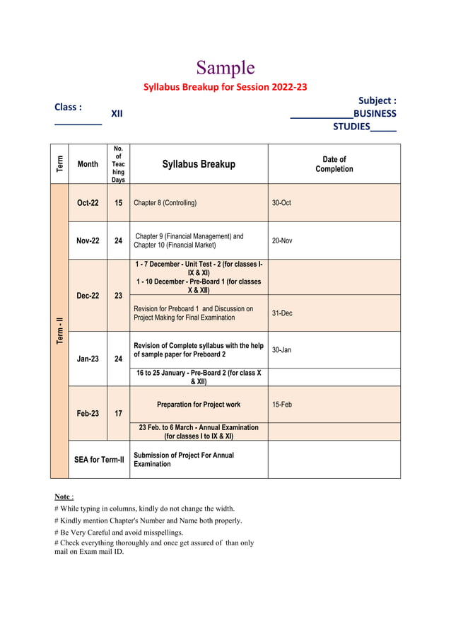 Sample Syllabus Break up of Business Management.pdf