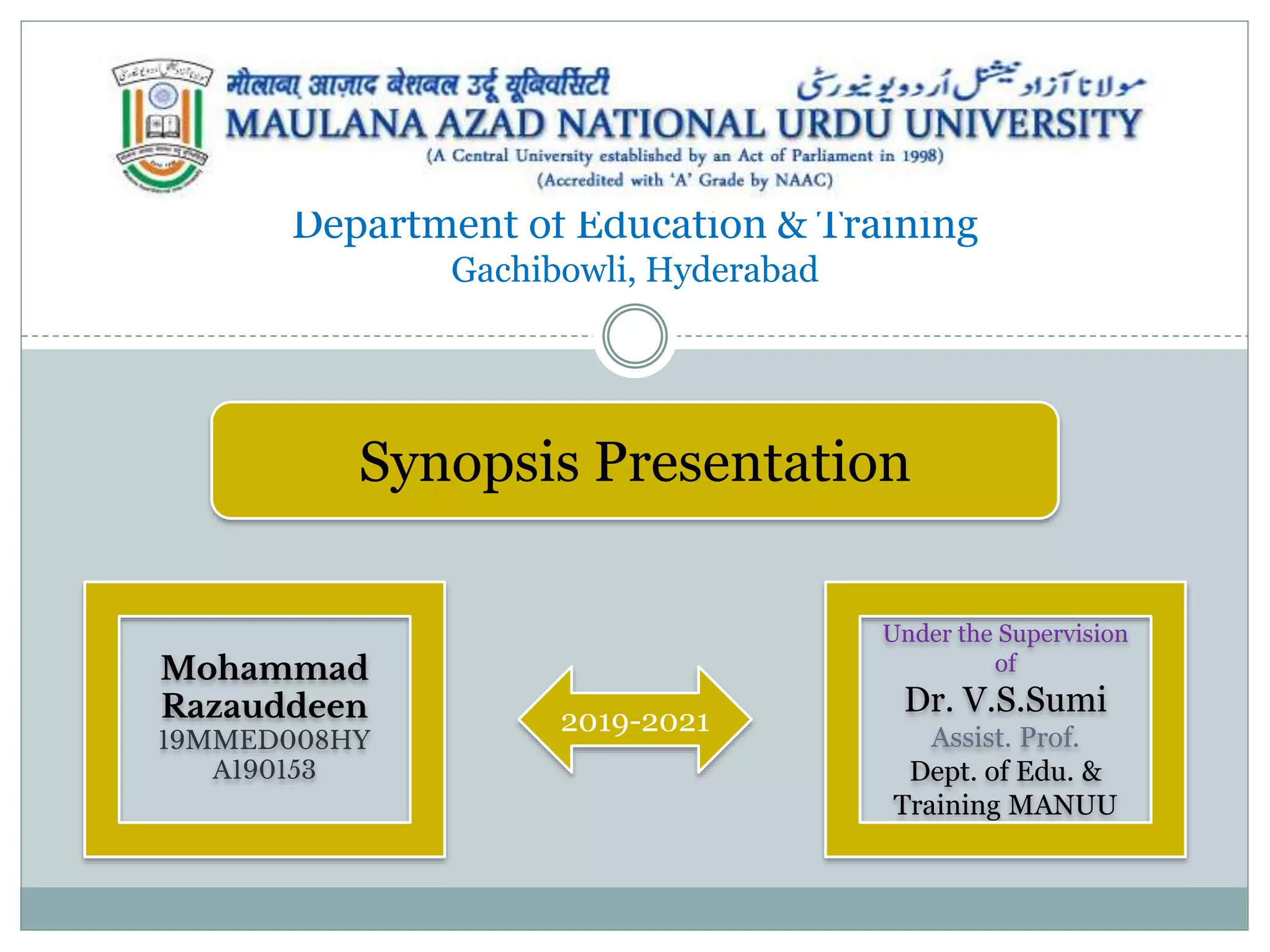 Sample synopsis | PPTX