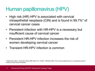 Primary High Risk HPV Testing with Cyctology Triage | PPTX