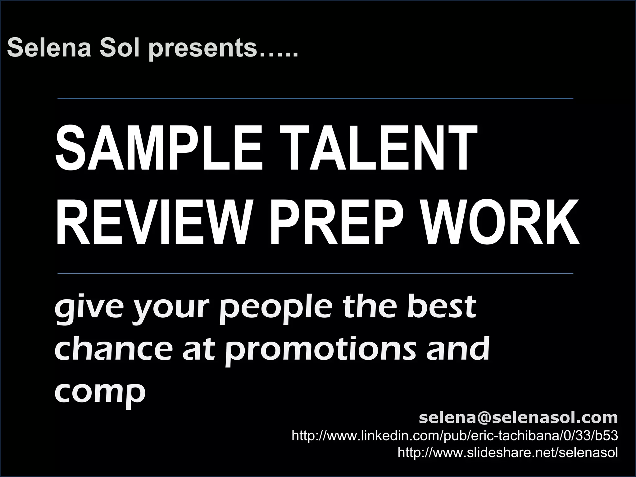 Sample Talent Review Worksheet | PPT