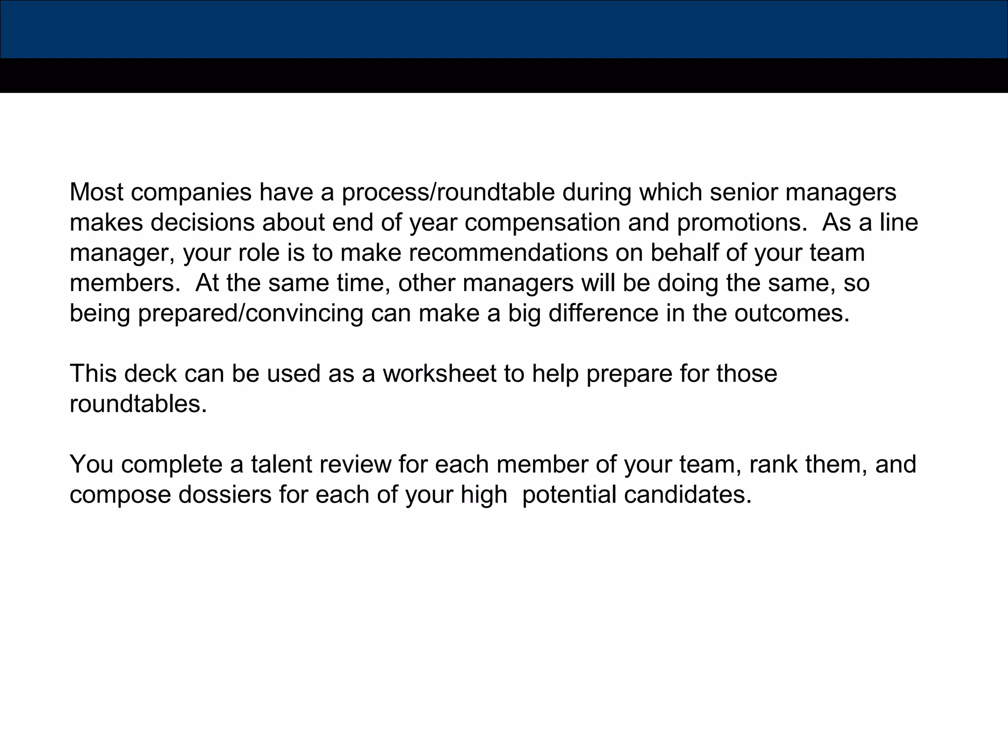Sample Talent Review Worksheet | PPT