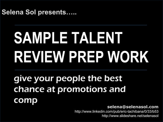 Sample Talent Review Worksheet | PPT